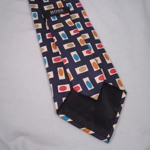 Hugo Boss | Accessories | Hugo Boss Silk Necktie Navy With Colorful ...